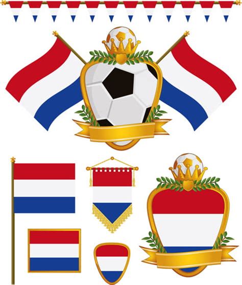 축구 플래그 요소 벡터 세트 Eps Uidownload