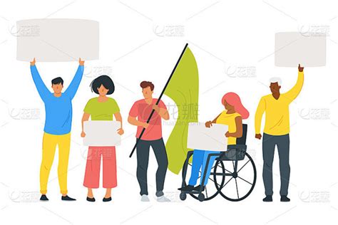 人们抗议或游行