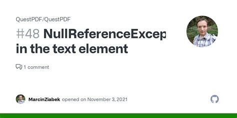 Nullreferenceexception In The Text Element · Issue 48 · Questpdf