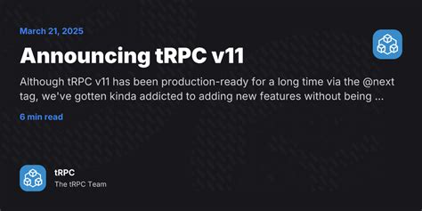 Announcing Trpc V11 Trpc