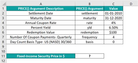 PRICE Function In Excel Formula Examples How To Use