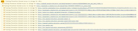 Tracking Prevention Blocked Access To Storage For Pagead