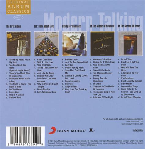MODERN TALKING - ORIGINAL ALBUM CLASSICS (5CD) - Musical Paradise | CD ...