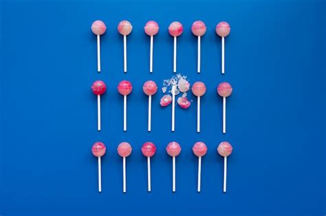 Premium Photo Top View Colorful Ball Lollipops