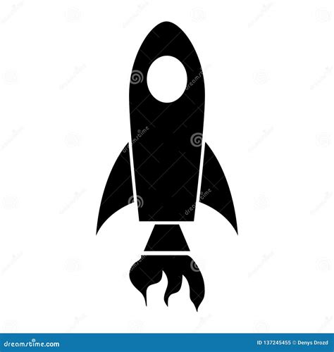 Rocket Ship Icon Spaceship Launch Flat Vector Illustration Icon Stock