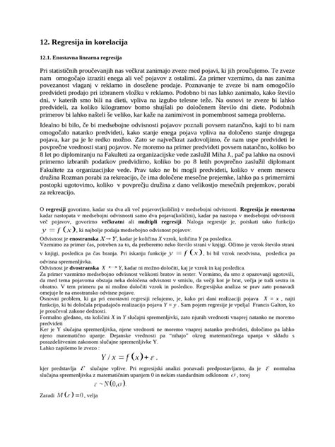 Regresija In Korelacija Pdf