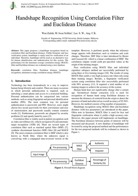 Pdf Handshape Recognition Using Correlation Filter And Euclidean Distance