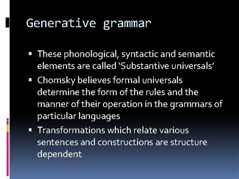 Lecture 14 Generative Grammarpart Ii Review Of Lecture