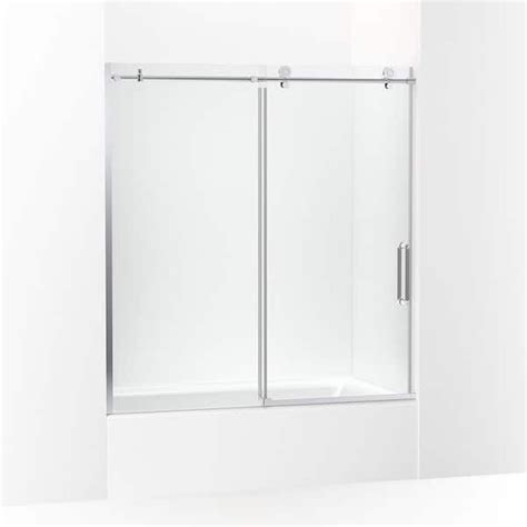 Kohler Cursiva 56 60 In W X 62 In H Sliding Frameless Bath Tub Door