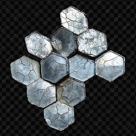 Premium Psd Beryllium Ore With Hexagonal Shape Light Gray Color And