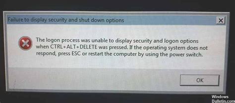 Fixing Failure To Display Security And Shutdown Options Solved Windows Bulletin