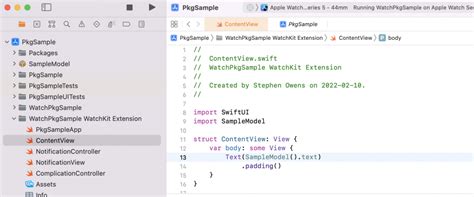 Sharing Swift Package With WatchOS Extension Corner Software