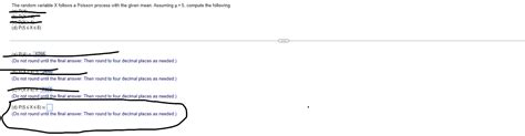 Solved The Random Variable X Follows A Poisson Process With