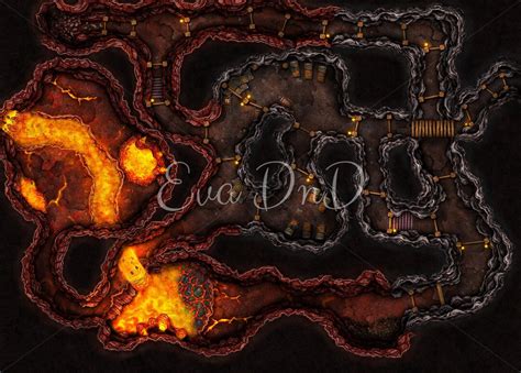 Dnd Lava Dungeon Mines Battle Map Etsy