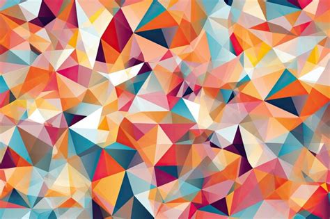 Premium Ai Image Bold And Vibrant Wallpaper Featuring Interlocking Triangles In Shades Of