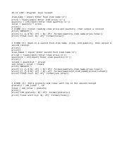 LAB Program Food Receipt Py Item Name Input Enter Food Item Name N Itemprice