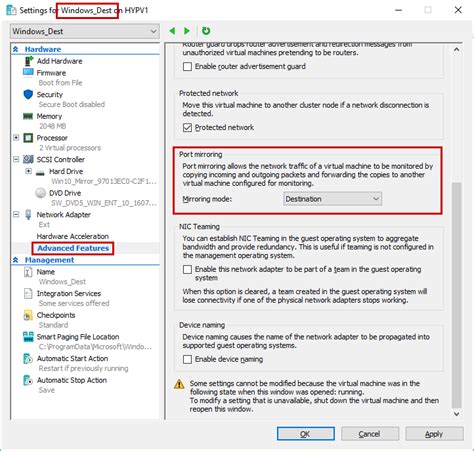 Hyper V Port Mirroring