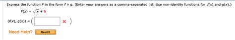 solved express the function f in the form f o g enter your