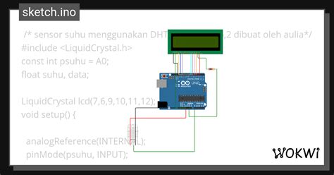 Sketch Ino Lcd Sensor Suhu Wokwi ESP STM Arduino Simulator