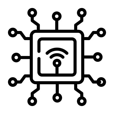 Download Outline Icon Of Ai Processor 12712444 Vector Art At Vecteezy