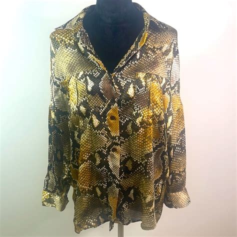 Zara Tops Python Printer Blouse Poshmark