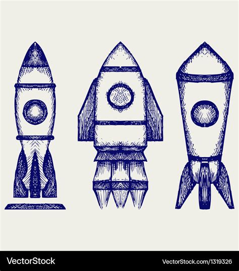 Retro Rocket Royalty Free Vector Image Vectorstock