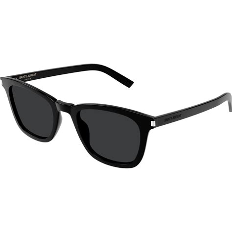 Saint Laurent Rectangle Sunglasses Unisex Black Flannels