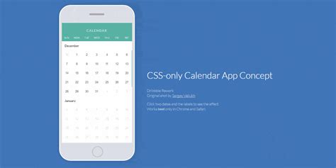 Pure Css Calender App Concept Codemyui