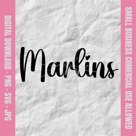 Marlins Svg Marlins Thick Script Letter Svg Marlins Football Svg Marlins Cheer Png Marlins