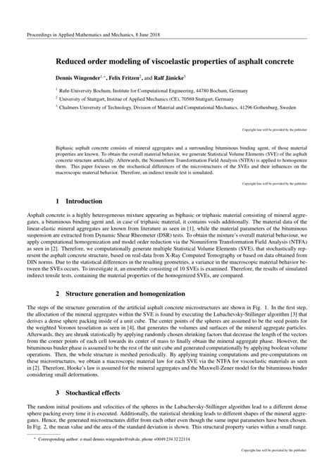 Pdf Reduced Order Modeling Of Viscoelastic Properties Of Asphalt Concrete