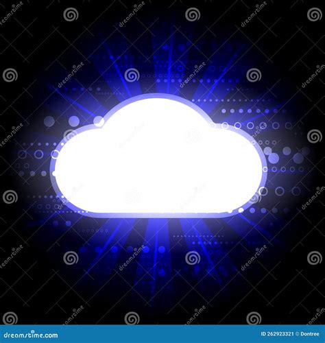 Abstract Background Cloud Vector Design Graphic Technology Digital Neon Light Stock Vector