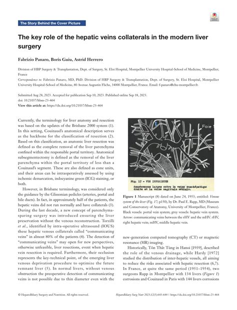 Pdf The Key Role Of The Hepatic Veins Collaterals In The Modern Liver