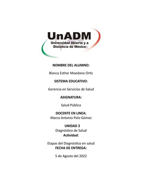 Etapas Del Dagnostco En Salud Pdf Diagnostico Medico Planificación