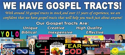 Gospel Tracts For Christian Witnessing And Church Street Evangelism