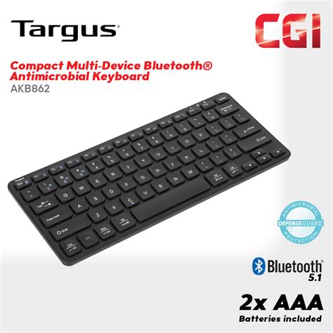 Targus AKB Compact Multi Device Bluetooth Antimicrobial Keyboard Shopee Malaysia