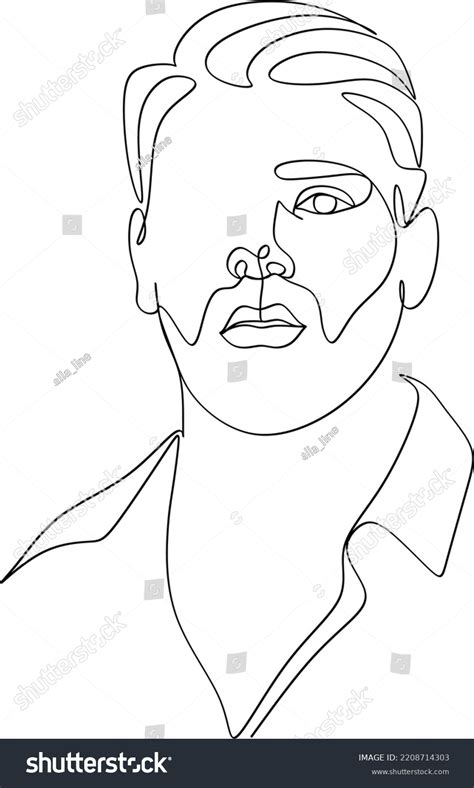 Abstract Male Face Drawing Lines Fashion Stock Vector Royalty Free