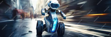 Premium Ai Image Robot As Human In Tricycle