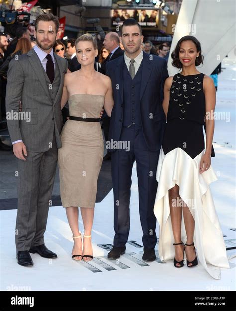 Chris Pine Alice Eve Zachary Quinto And Zoe Saldana Arriving At The
