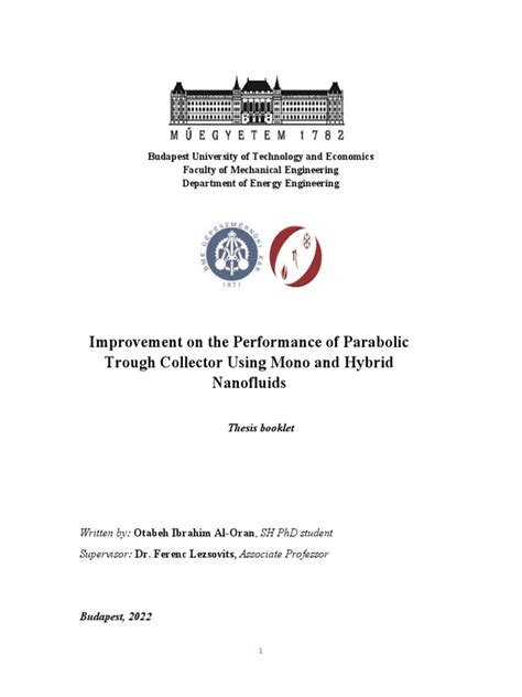 Improvement On The Performance Of Parabolic Trough Collector Using Mono And Hybrid Nanofluids
