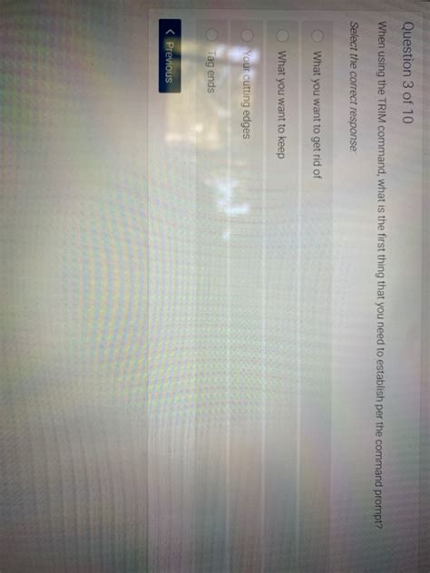 Solved Question Of When Using The TRIM Command What Is Chegg