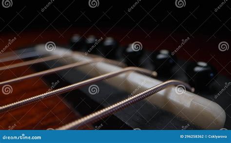 Acoustic Guitar Strings Vibrating Playing On Classic Music Instrument Stock Footage Video Of
