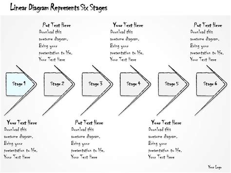 Business Ppt Diagram Linear Diagram Represents Six Stages Powerpoint Template PowerPoint