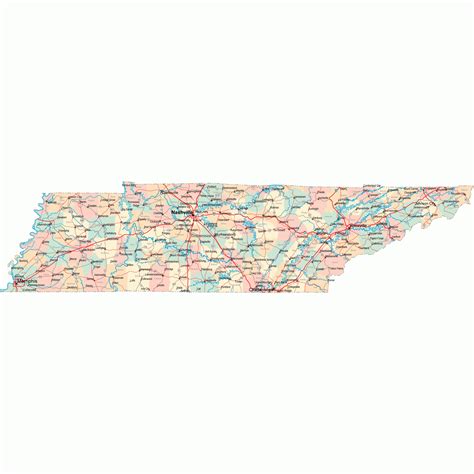 Printable Tennessee State Map Printable Map