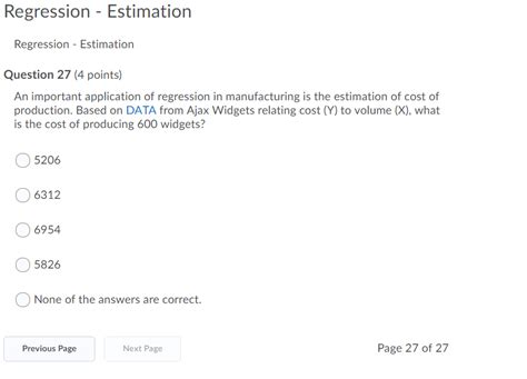 Solved Regression Estimation Regression Estimation