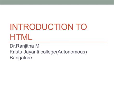 Html Introduction Ppt