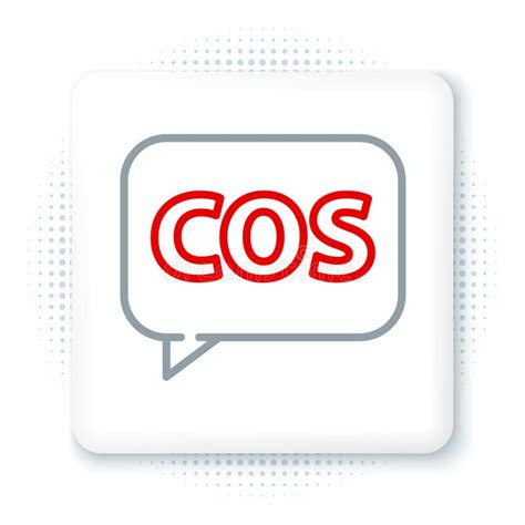 Line Mathematics Function Cosine Icon Isolated On White Background Colorful Outline Concept