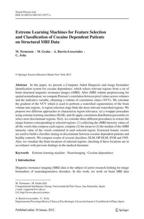pdf extreme learning machines for feature selection and