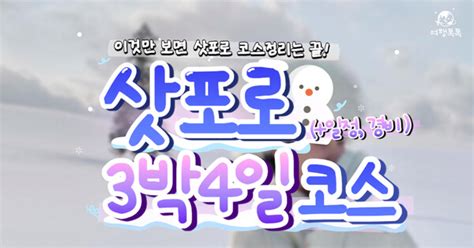 삿포로 겨울 3박 4일 여행코스 추천일정 경비 여행톡톡