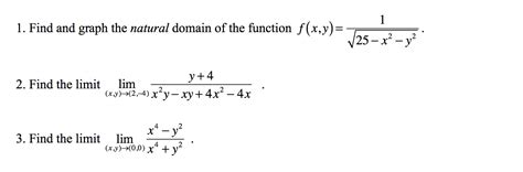 solved 1 find and graph the natural domain of the function