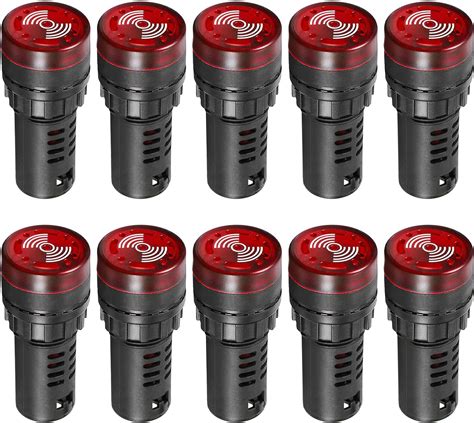 Yokive 10 Pcs Light Indicator Industrial Indicator Light With Flashing Alarm Buzzer